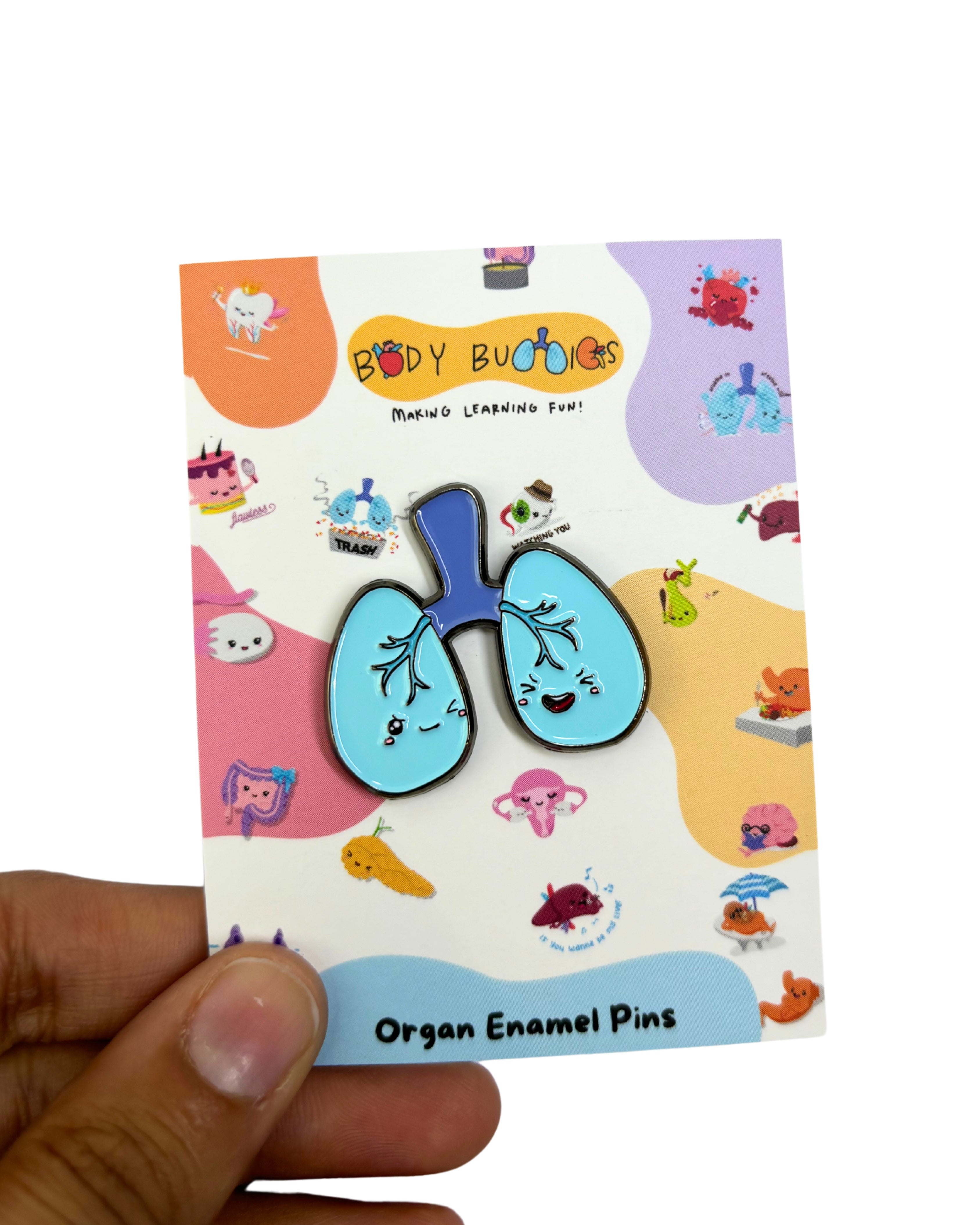 Bronchiole Bros the Lungs Pin – Body Buddies Australia