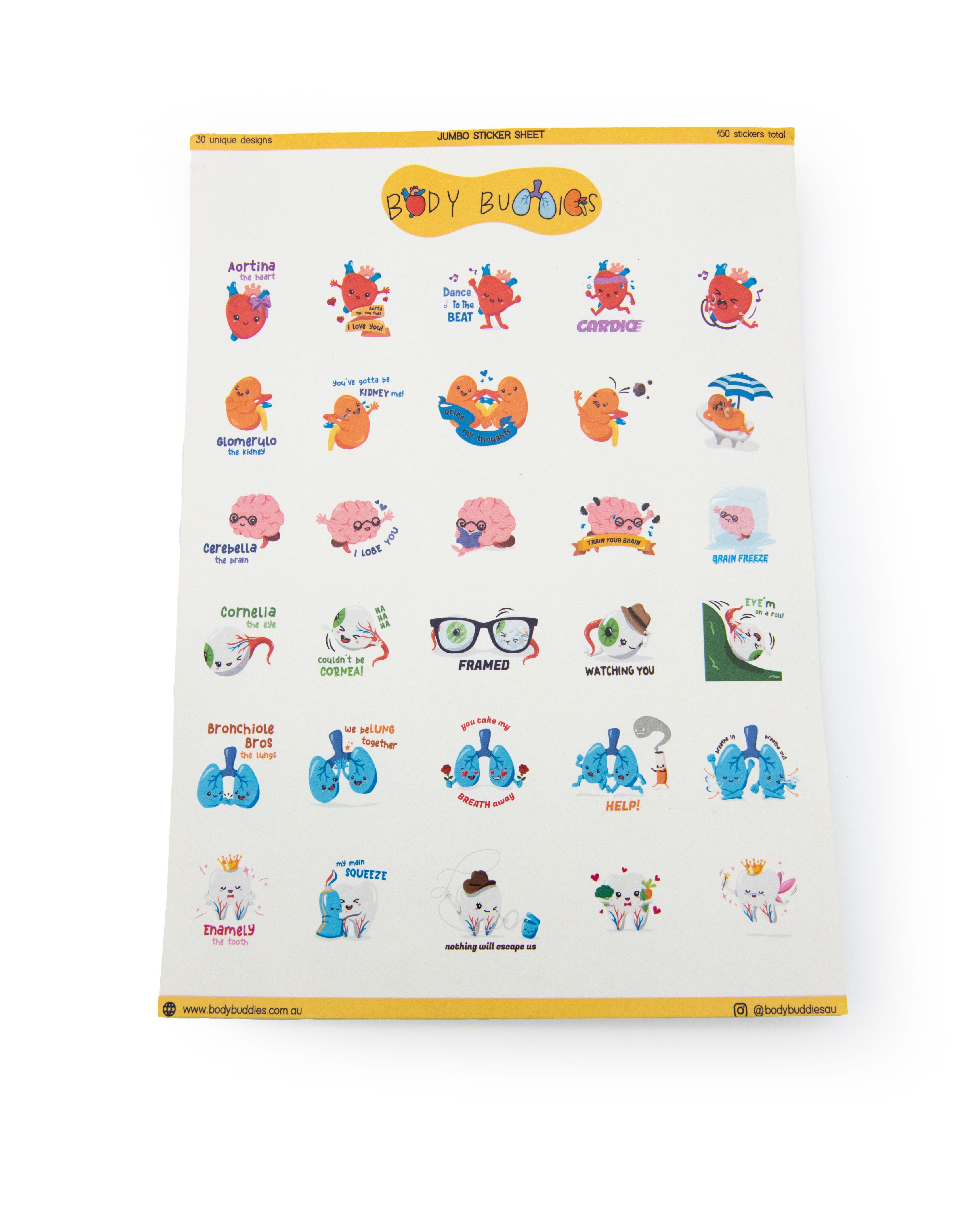 Jumbo Stickers Pack – Body Buddies Australia